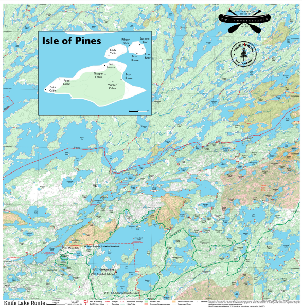 Map Bandana - Knife Lake Route, Souvenir Cloth Map | Dorothy Molter Museum